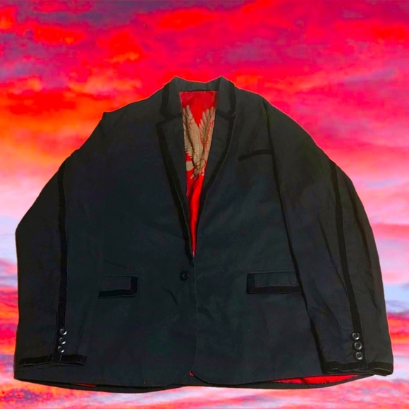Source Unknown | Suits & Blazers | 8s Vintage 2xl Blazer With Bold Red ...